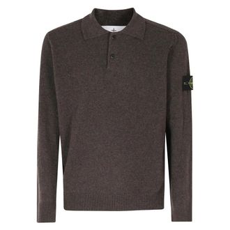 Stone Island Woll-Poloshirt - - Knitwear - Herren - Braun - XL