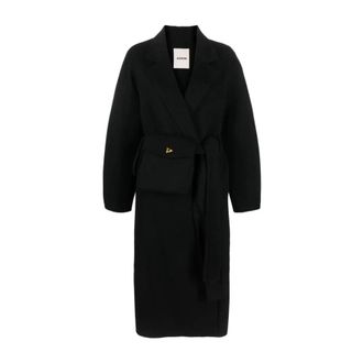 &Aacute;eron Kurzmantel aus Seidenmischung in Schwarz - - Coats - Damen - Schwarzk - L