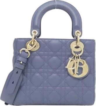 Dior Pre-owned Sac Lady Dior en cuir dagneau - Femme - Pre-owned - Bleu - Taille: ONE Size