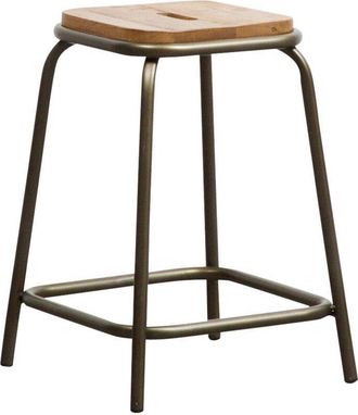 Made In Meubles Tabouret écolier métal et bois petit modèle Marcus