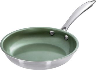 Just Vegan Just Vegan, Ceravegan Edelstahl ECO Bratpfanne - 20cm, 100% vegan, pflanzliche Antihaftbeschichtung - Avocado&ouml;l - langlebige Pfanne - Mit GRATIS Pfann