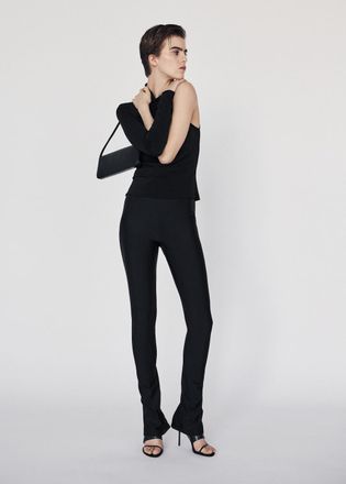 Mango T-shirt manche longue asym&eacute;trique noir - Femme - XS - MANGO