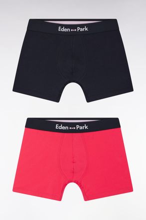 Eden Park Lot De Deux Boxers En Jersey De Coton Stretch Marine Et Fuchsia