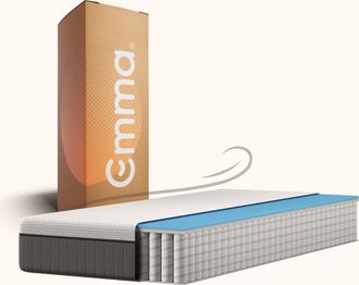 Emma Original Lite+ Matratze 90x200 cm - 22 cm Hybridmatratze mit 3-Zonen-Taschenfederkern & Kaltschaum - atmungsaktive Matratze mit kühlendem Bezug für er