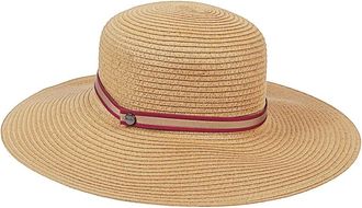 Borsalino Femme, Accessoires, Beige, Taille: M Chapeau de paille beige avec bande multicolore