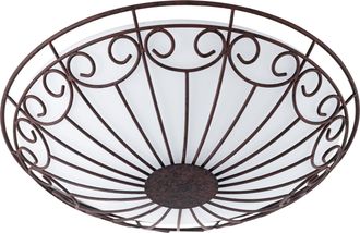 Eglo Deckenlampe Colti, 2 flammige Deckenleuchte Vintage, Rustikal, Wohnzimmerlampe aus Metall in Antik-Braun und satiniertem Glas in Wei&szlig;, Schlafzimmerlam