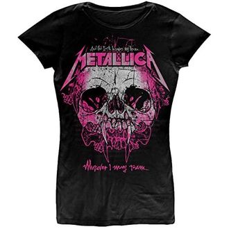 Metallica T Shirt Wherever I May Roam Band Logo Officiel Femme Skinny Fit Size XL