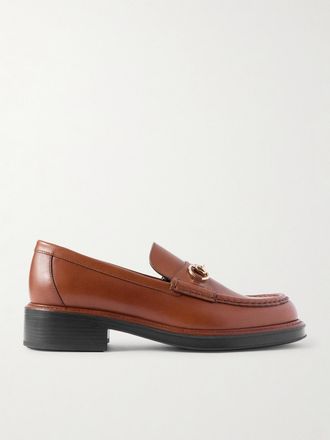 Gucci Loafers Aus Leder Mit Horsebit-detail - Braun