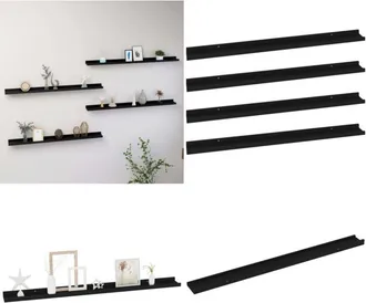 vidaXL Vidaxl - Wandregale 4 Stk. Schwarz 100x9x3 cm - Wandregal - Schwarzes Wandregal - Regal Schwarz - M&ouml;bel F&uuml;r Die Wand - Wanddekoration - Home & Living