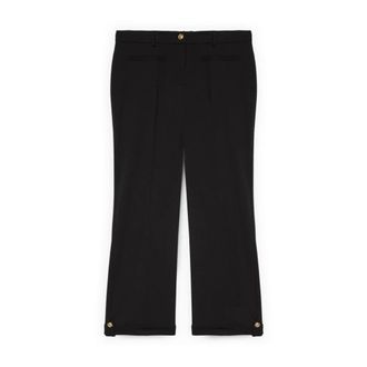 Fiorella Rubino Cropped-Hose mit Aufschlag und Knopf - - Trousers - Damen - Schwarzk - M