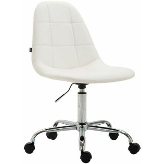 Clp Chaise de bureau &eacute;l&eacute;gante en fauteuil en cuir &eacute;cologique avec si&egrave;ge r&eacute;glable dans diff&eacute;rentes couleurs Couleur : Blanc