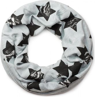 styleBREAKER Schlauchschal Loop Schal mit Sterne und Punkte Muster