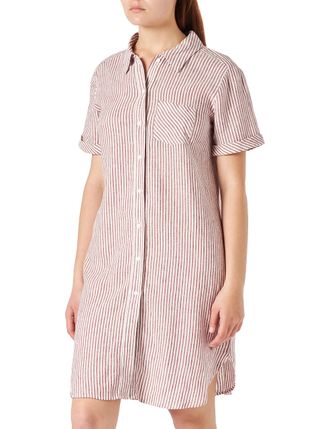 Gerry Weber Edition Damen 685005-66425 Kleid, Rot/Orange/Ecru/Weiss Streifen, 36