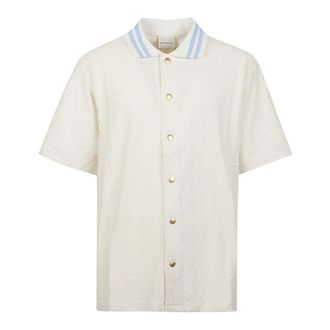 Dr&ocirc;le de Monsieur Homme, Chemises, Beige, Taille: M Chemise Monogramme &agrave; Manches Courtes