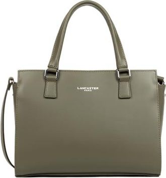 Lancaster | Smooth - Sac &agrave; Main Refente de Cuir de Vachette Lisse Kaki fum&eacute;