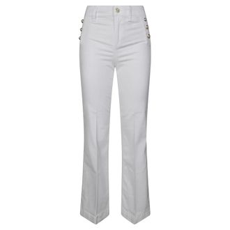Liu Jo Hose mit seitlichen Kn&ouml;pfen - - Trousers - Damen - Wei&szlig; - W29