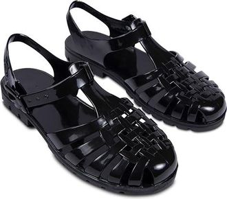 Juju Factory Warehouse Chaussures en gel&eacute;e pour femme | Sandales d&eacute;t&eacute; imperm&eacute;ables et color&eacute;es, Noir, 36 EU