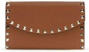 Valentino Garavani Femme, Accessoires, Brun, Taille: ONE Size Portefeuille en cuir Rockstud