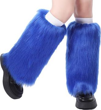 Generico Jambi&egrave;res pour femme en fourrure synth&eacute;tique chaussettes chaudes et douces au genou couvre-chaussures chaussettes dautomne froides costume &agrave; th&egrave;me car