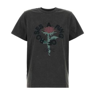 Ganni Femme, Tops, Noir, Taille: 38 FR T-shirt Oversize en Coton