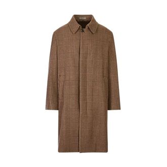 Corneliani Manteau droit en pied-de-poule - Homme - Manteaux - Brun - Taille: L
