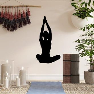 Hanah Home Stylish Black Decorative Metal Wall Accessory, 31 x 60 cm | 100% Metal, 1.5 mm Thickness | Perfect for Modern Home Decor & Unique Wall Art