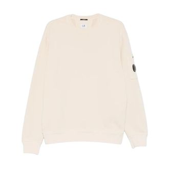 C.P. Company Diagonal Raised Fleece Crewneck Lens Sweatshirt - - Sweatshirts & Hoodies - Herren - Beige - 2XL