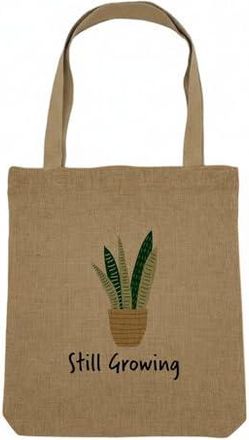 Fabulous Sac Shopping Tote Bag Aspect Lin - Still Growing Plants Pot Gardening - Sac de Courses Toile Epaisse 360g Beige Naturel Cabas Port&eacute; Epaule Solide Impr