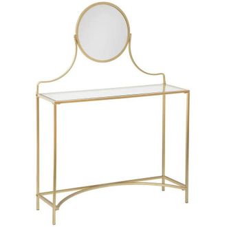 Atmosphera Coiffeuse En Verre Artificiel Dor&eacute; Atmosphera