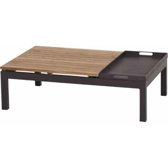 Siena Garden Siena Garden - Alvida Loungetisch mit Tablett Gestell aus Aluminium in matt anthrazit, Tischplatte aus Teakholz fsc 100% in natur