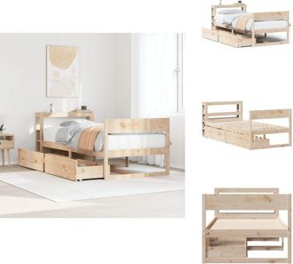 vidaXL Massivholzbett ohne Matratze 90x190 cm Kiefer - Bettgestell - Bettgestelle - Bettrahmen - Schlafzimmermöbel