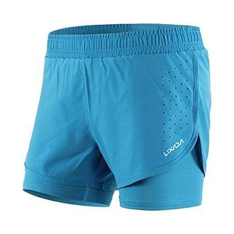 Lixada Lixada Pantalon de course, s&eacute;chage rapide Short Respirant pour Femmes XL Bleu