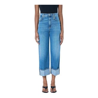 Sportmax Jean large raccourci en denim - Femme - Jeans - Bleu - Taille: W28