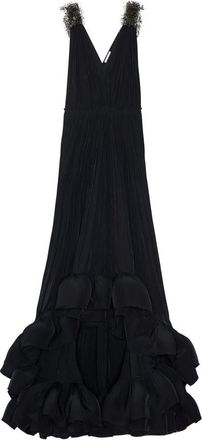 Lanvin robe plissée à ornements - Noir