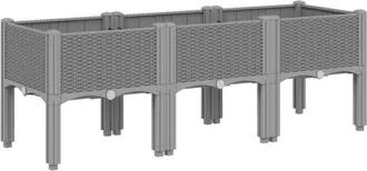 vidaXL Jardini&egrave;re avec pieds gris clair 120x40x42 cm PP vidaXL