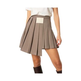 Isabelle Blanche Femme, Jupes, Beige, Taille: 40 FR Minigonna a pieghe patch