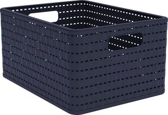 Rotho Korb Country A4, 18 L midnight blau Boxen, Körbchen & Kisten