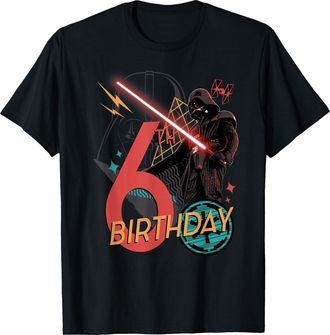 Star Wars Darth Vader 6th Birthday Abstract Background T-Shirt