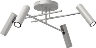 Licht-Erlebnisse Deckenspot Metall Grau Chrom Wohnzimmer Flur H:24 cm GU10 bis 8 W flexibel 4-flammig elegant stilvolle Deckenleuchte Küche STAMKAN