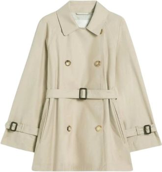 Max Mara Femme, Manteaux, Beige, Taille: 38 FR The Cube Gabardine Cropped Trench