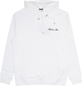 Balmain Homme, Sweatshirts et sweats &agrave; capuche, Blanc, Taille: M Signature Sweat &agrave; capuche