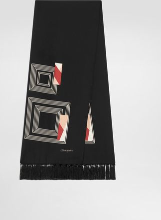 Dolce & Gabbana Vintage-print Twill Scarf - Mann Schals Und T&uuml;cher Schwarz Onesize