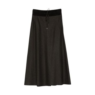 D.exterior Midi-Rock - - Skirts - Damen - Braun - M