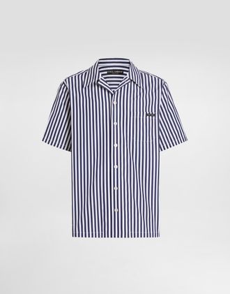 Dolce & Gabbana Hawaii Striped Poplin Shirt - Mann Hemden Multicolor 40