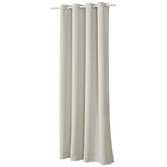 Woltu Rideau Occultant, avec OEillets, Rideau Thermique Isolant, 1 Pi&egrave;ce, 135x225cm,Beige