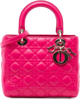 Dior 2013 Medium Lambskin Cannage Lady Dior satchel - Rosa