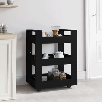 vidaXL Chariot de cuisine Noir 60x45x80 cm Bois ding&eacute;nierie