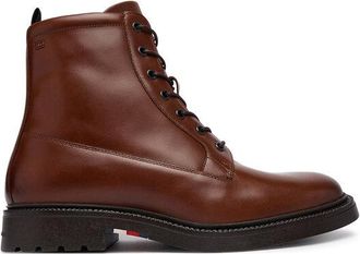 Tommy Hilfiger Schn&uuml;rschuhe Corporate Casual Lth Boot FM0FM06174 Braun