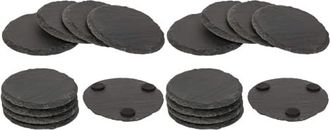 Out of the Blue wunderschönes 4er-Set Untersetzer aus Schiefer mit Gummifüßen (Packung mit 2)
