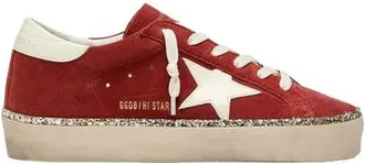 Golden Goose Baskets HI STAR CLASSIC WITH LIST en cuir daim &agrave; paillettes